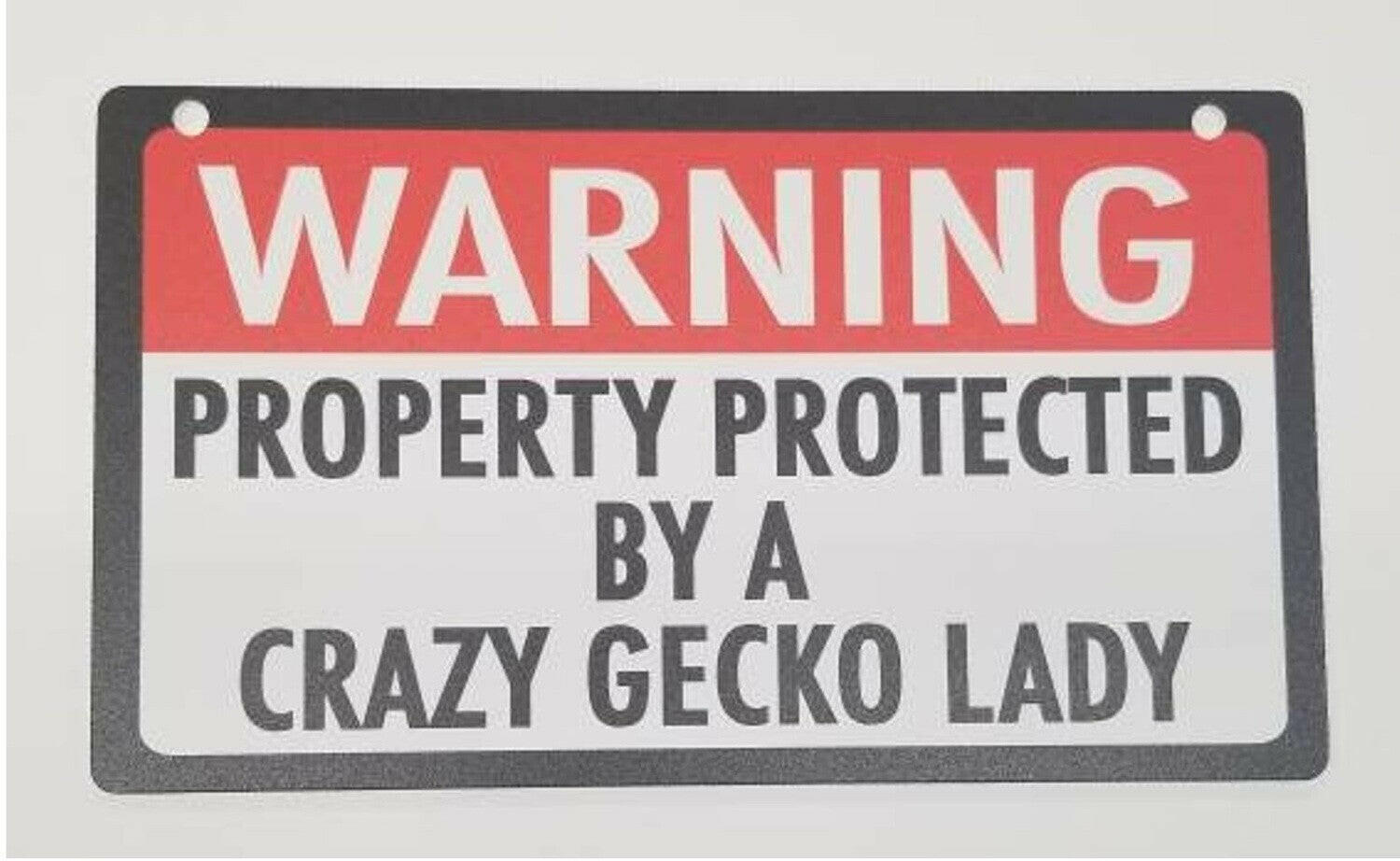 Warning Sign - Property Protected By Crazy Gecko Lady – Stargazer Exotics